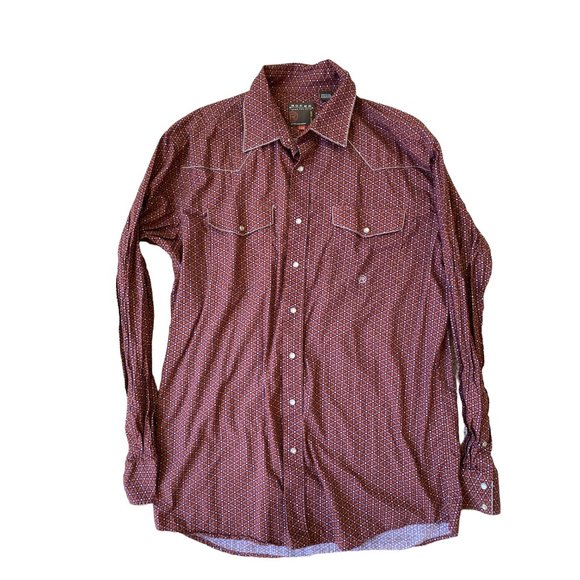 Roper | Shirts | Roper Mens Western Shirt Lt Brown Purple Pearl Snap ...